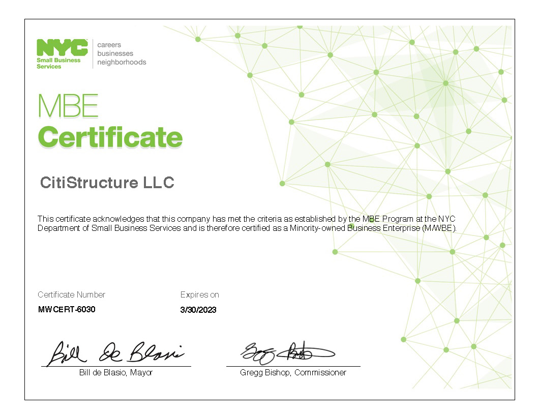 MBE Certification | Citi Structure